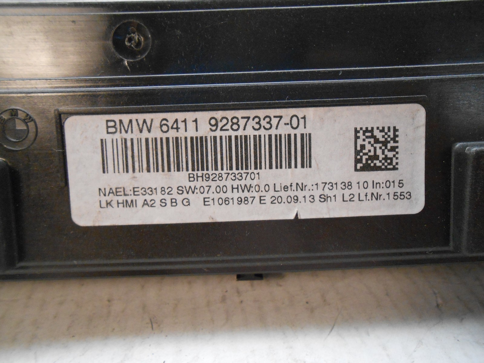 14 BMW 328i climate control unit 64119287337 9287337 QC0166 | eBay