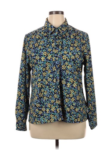 Appleseeds Women Blue Long Sleeve Blouse XL Petites | eBay