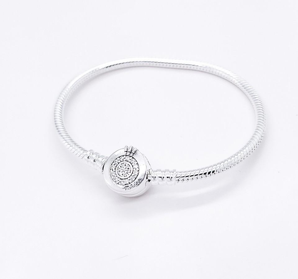 NEW Authentic PANDORA 925 Moments Sparkling Crown O Charm Bracelet ...