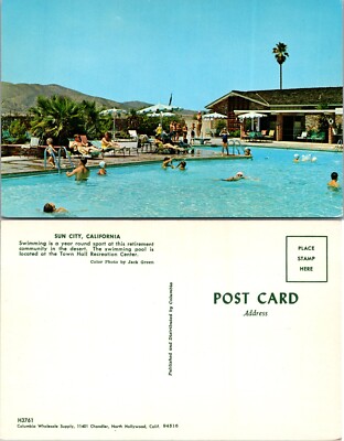 Sun City California CA Town Hall Recreation Center Pool Postcard | eBay