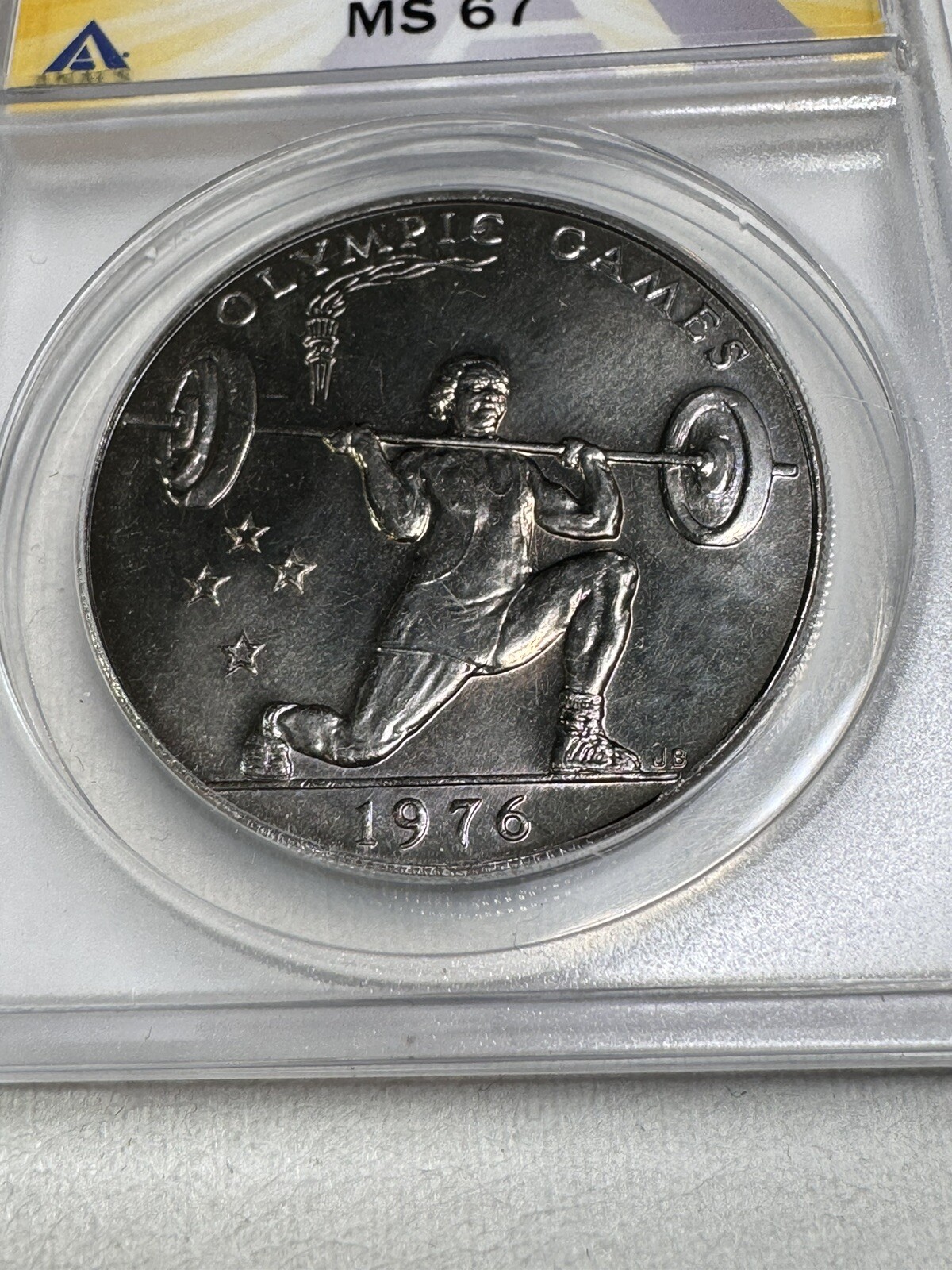 1976 Samoa 1 Tala Coin Olympic Commemorative Weightlifting Graded MS 67 ...