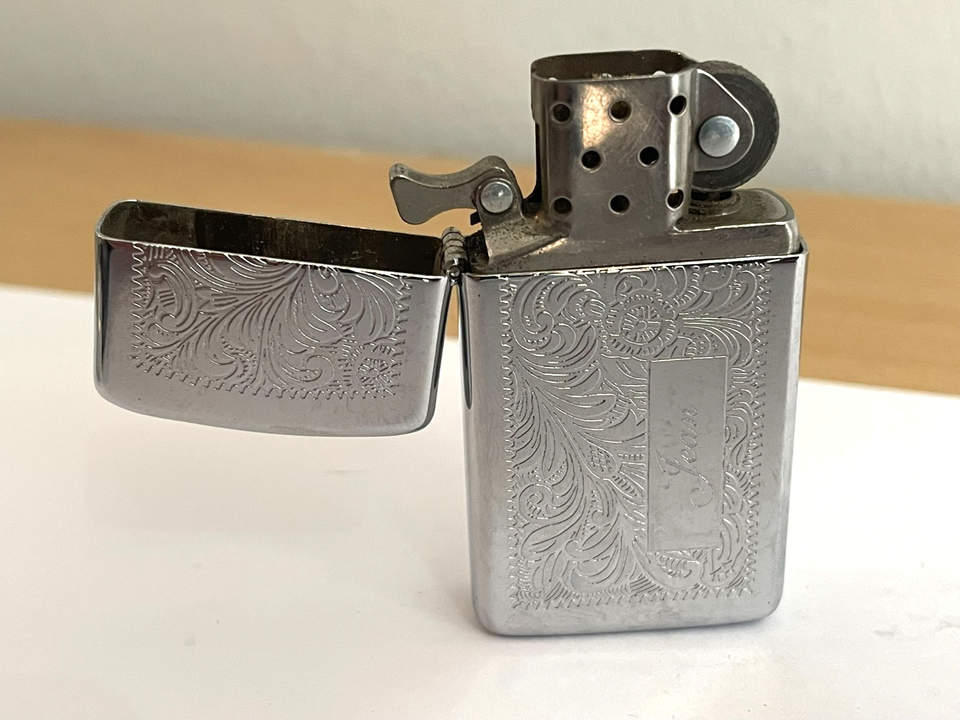 SLIM ZIPPO LIGHTER - 2000 VENETIAN Flower High Polish Chrome MATCHING ...