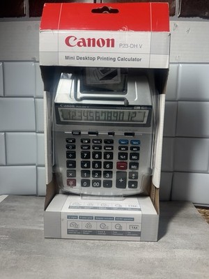 NEW Canon P23-DH V Mini Desktop Printing Calculator (12 Digit, 2 Color ...