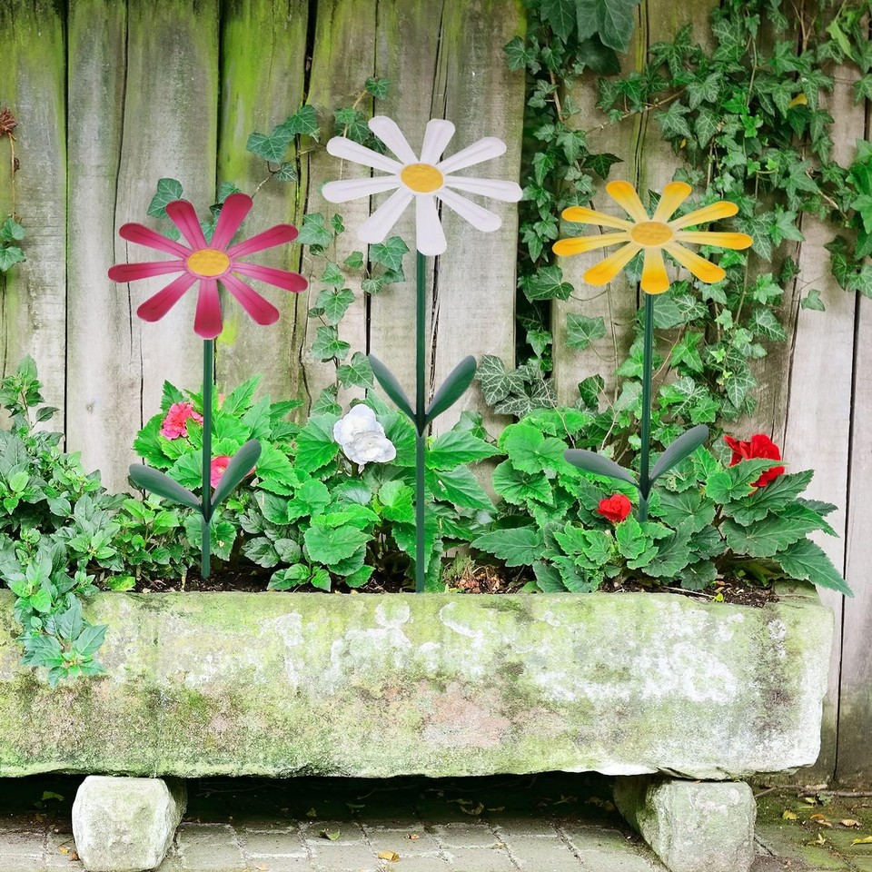 Flower Garden Stake Decor,Outdoor Plant Pick Water Proof Metal ...