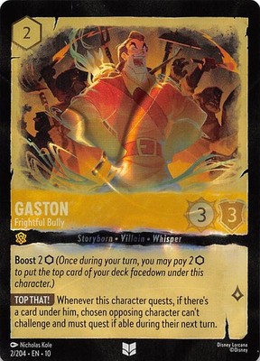 Gaston Frightful Bully Foil 2/204 Whispers in the Well Disney Lorcana ...