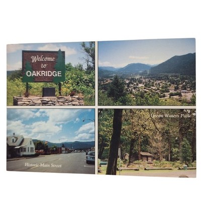 Postcard Oakridge Oregon Historic Main Street Green Waters Park Chrome ...