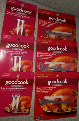 Lot of 6 Turkey Timer's & 3 Lacers -Cook dinner Cooking aid kichen ...