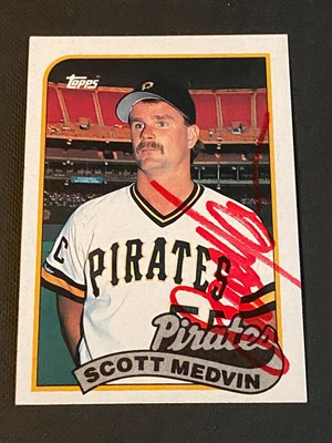 Scott Medvin Signed 1989 Topps Card Auto Pittsburgh Pirates Autograph ...