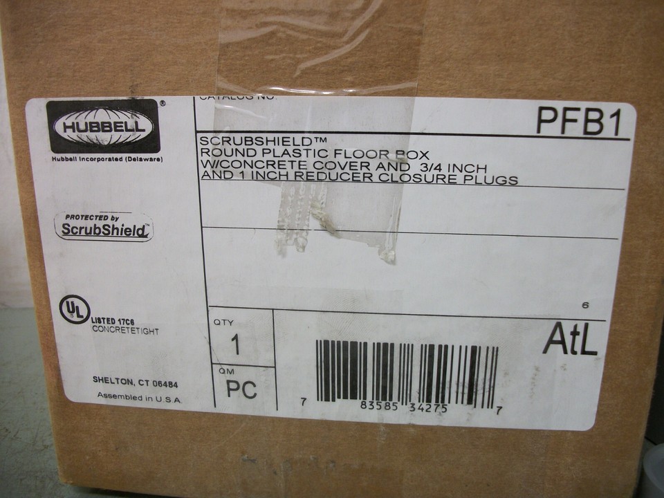 HUBBELL SCRUBSHIELD ROUND PLASTIC FLOOR BOX PFB1 NIB | eBay