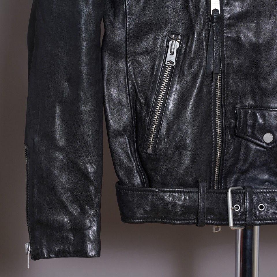 ALLSAINTS Leather Jacket MEDIUM Mens Black Biker Bomber All saints ...