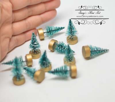 1:12 Dollhouse Miniature Lin Tree with Snow Christmas 12 PC AZ M6015S ...