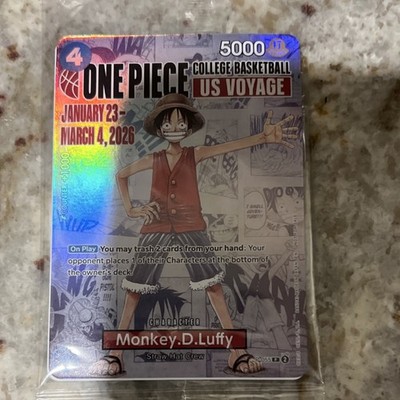 🔥🏀One Piece Monkey.D.Luffy US College Basketball Promo Card *SEALED*🔥🏀 ...