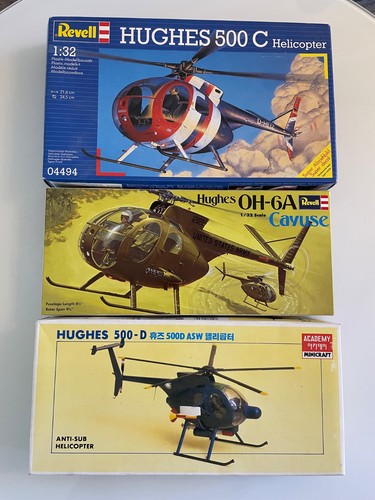 Lot of 3 Models: Hughes OH-6A Cayuse 1970, HUGHES 500C, HUGHES 500-D ...