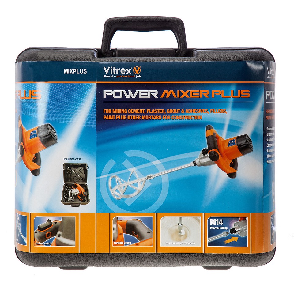 Vitrex 110v 1400watt Variable Speed Plaster/Plasterers Paddle Mixer ...