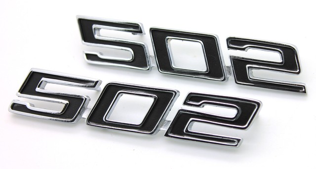 NEW 502 Front Fender Emblem Set Black Trim / For 1970-1972 CHEVY A & B ...