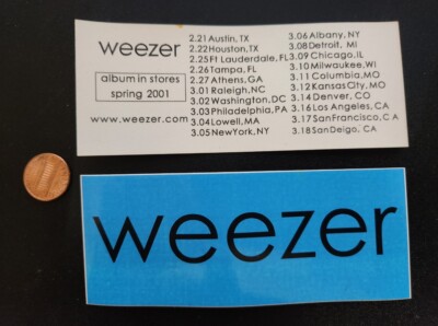 WEEZER 2001 Blue Tour Original Authentic Promo Sticker Flawless New Old ...