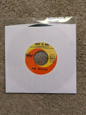 The Beatles "Ticket To Ride"/"Yes It Is" 45 RPM 7” CAPITOL 5407 First ...