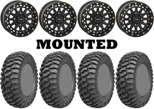 Kit 4 AMS M1 Evil Tires 32x10-15 on System 3 SB-6 Beadlock Matte Black ...