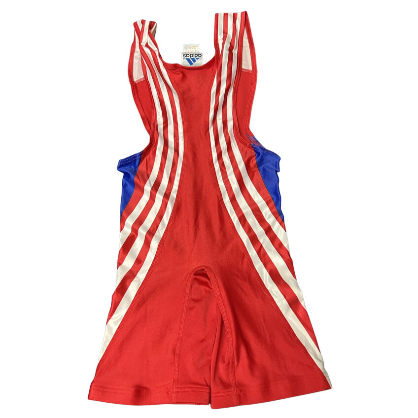 RARE Vintage 90s Adidas Wrestling Singlet Size XS Red White Blue USA ...