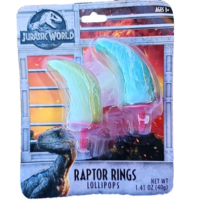 Frankford Jurassic World Raptor Rings Lollipops 2 Pack Jurassic Claw ...