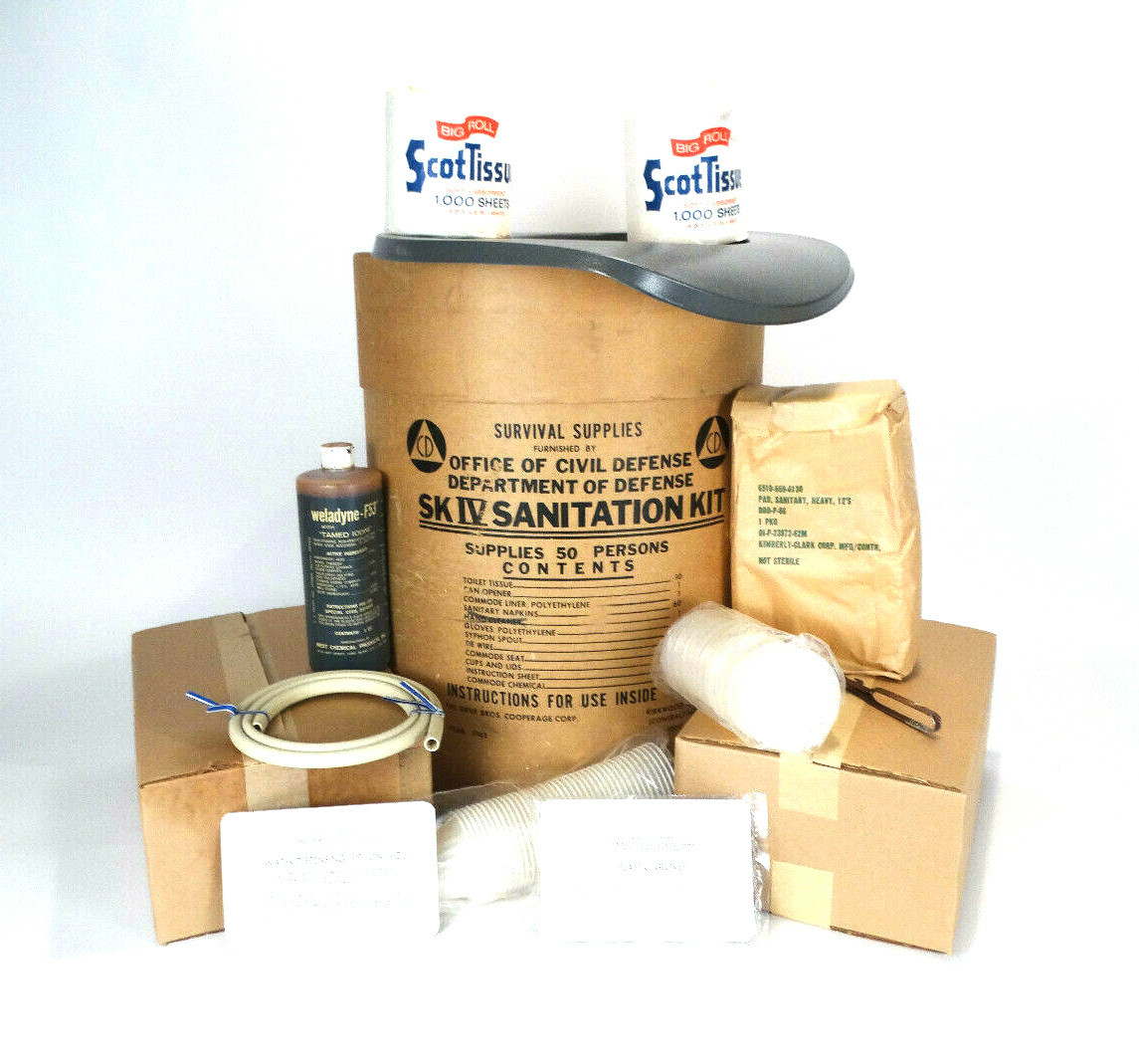 VINTAGE Dept of Defense Civil Defense SK IV Sanitation Kit (w/supplies ...