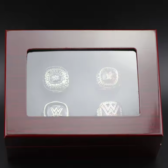 WWE CHAMPION RING BOX EDITION 4 RINGS COLLECTORS WWE BELT RINGS | eBay UK