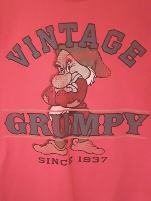 Disney "Vintage Grumpy" Red T-shirt Size Large | eBay