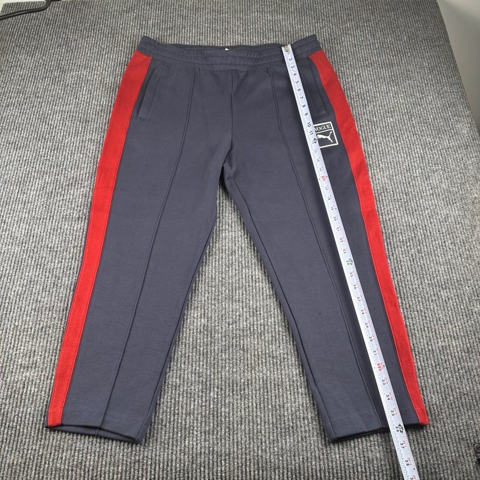 Puma x Vogue Track Pants Womans XL Blue Red Side Stripe Pintuck Seam ...