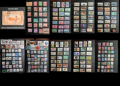 US Stamp Collection Many Old Stamps Including 1898 4c Indian Hunting ...