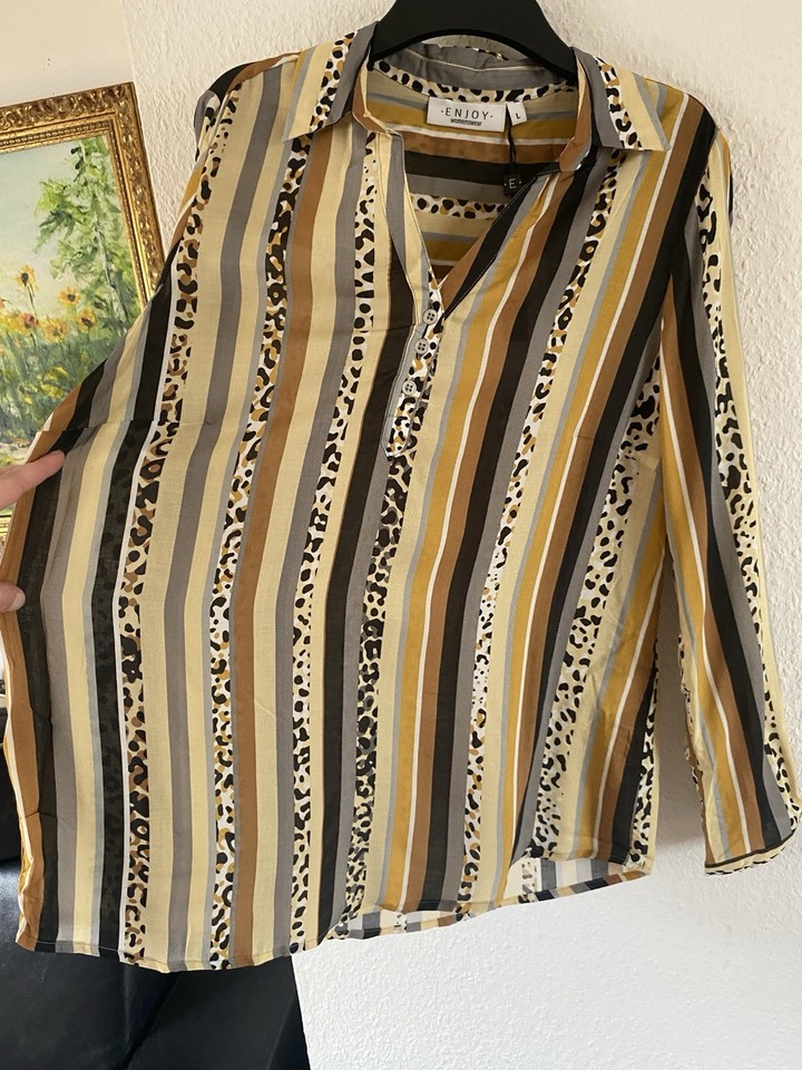 Damen Hemd Bluse Shirt 42 44 Langarm Enjoy | eBay.de