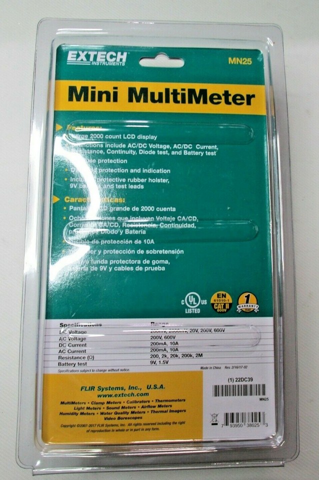Extech MN25 MiniTec Digital MultiMeter T-60 | eBay