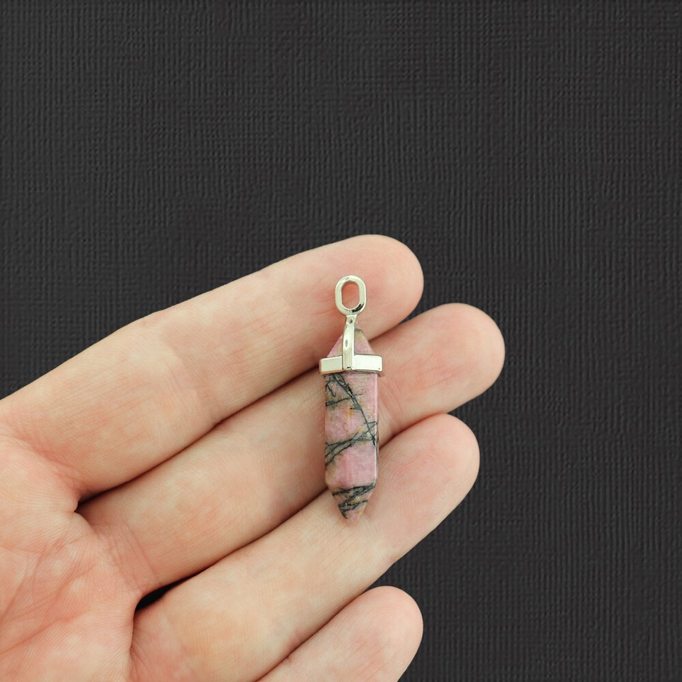 Natural Rhodonite Gemstone Crystal Point Pendant - GEM085 | eBay