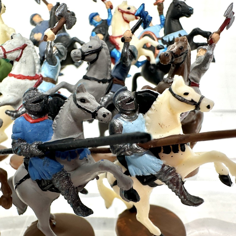 1/72 Scale Mounted Knights Medieval Cavalry Toy Soldiers Painted ...