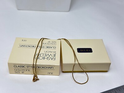 Vintage 1983 AVON Goldtone Classic Style Neck Chain 18" Necklace in Box ...