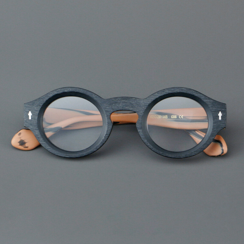 Acetate Round Retro Eyeglasses For Men Women Classic Glasses Thick ...