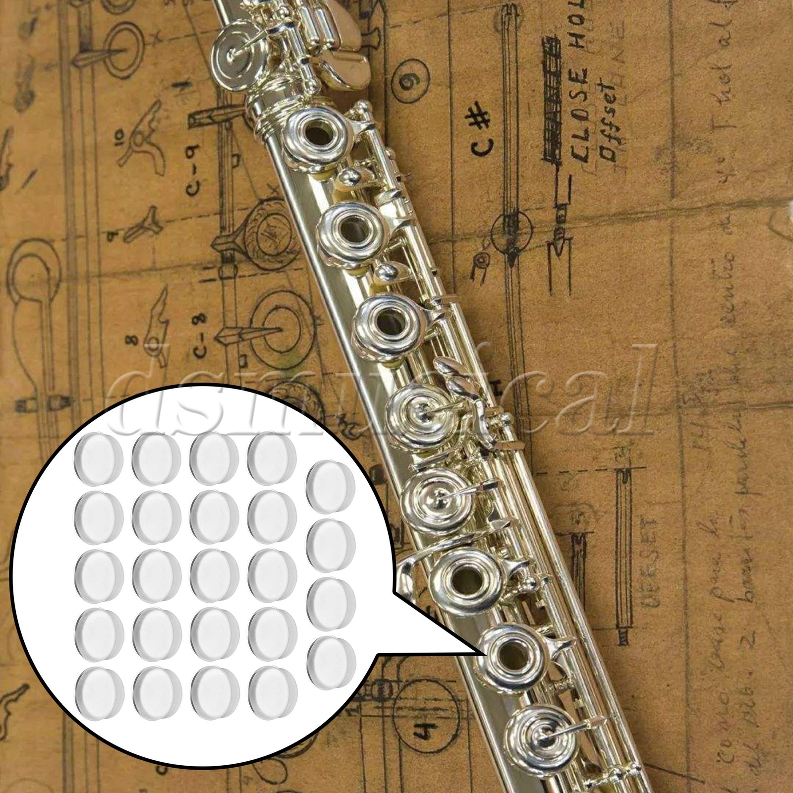 24Pcs Flute Plugs Silicone 7.5 mm Open Hole Plug Key Covers Replacement ...