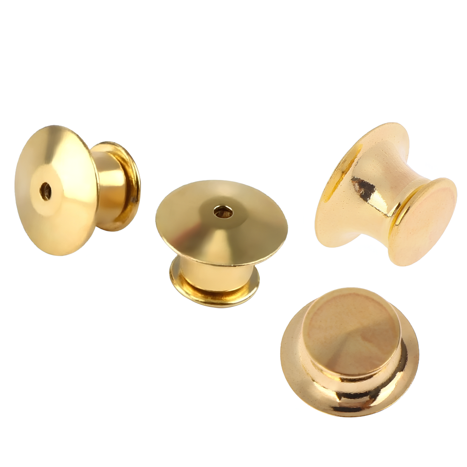 Locking Pin Backs Gold Tone Pin Badge Backs Replacement Brooch Pin ...