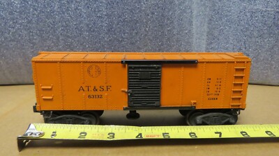 POSTWAR LIONEL 63132 AT& SF BOX OPERATING CAR SANTA FE 41' O GAUGE ...