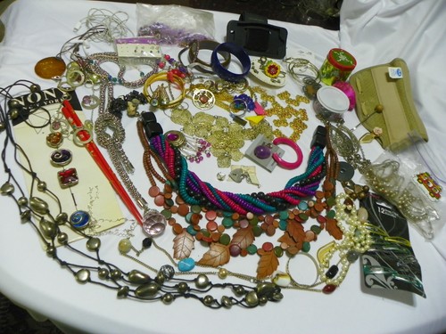 4+ Lbs Junk Drawer mix Jewelry hand brace hair clips Lot Craft DIY re ...