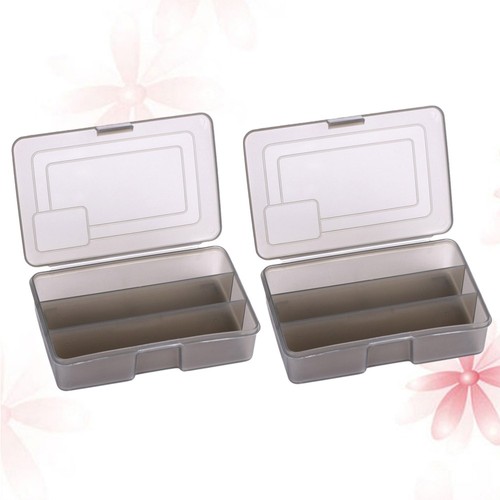 2pcs Portable Fishing Tool Boxes 3 grid Transparent Fishing Gear ...
