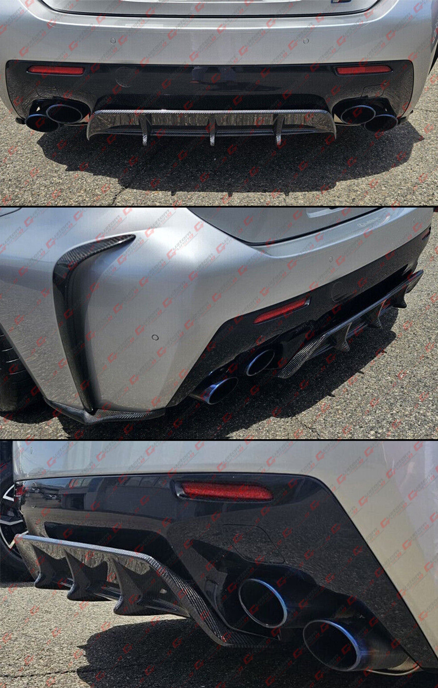 For 15-18 Lexus RC F RCF Facelifted Style Real Carbon Fiber Rear Bumper ...
