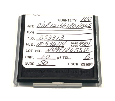 (100 PIECE LOT) CDR12BG1R0ABUS, Cap Cer 1pF 50V +90±20ppm/C 0.1pF SMD ...