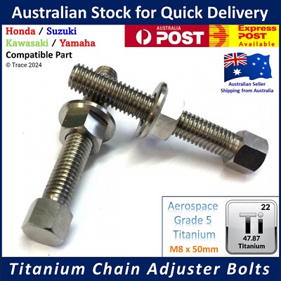Titanium Motocycle Chain Adjuster Bolt Kit for HONDA, KAWASAKI, SUZUKI ...