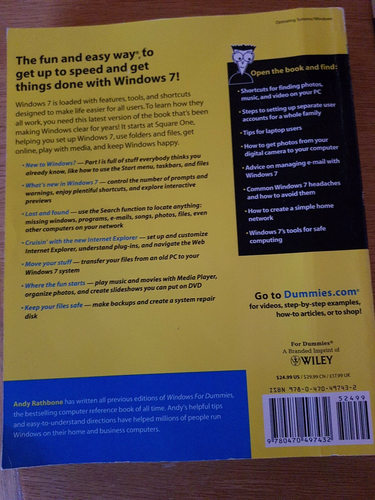 Windows 7 for Dummies by Andy. Rathbone (2009, Trade Paperback) for ...