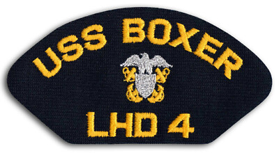 US Navy LHD-4 USS Boxer Landing Helicopter Dock Ship Cap Patch Iron-On ...