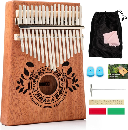 Kalimba 17 Key Thumb Piano, Portable Mahogany Mbira Finger Piano with ...