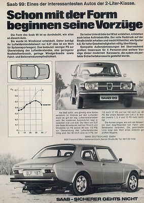 Saab-99-1974-Reklame-Werbung-vintage print ad-Vintage Publicidad | eBay.de