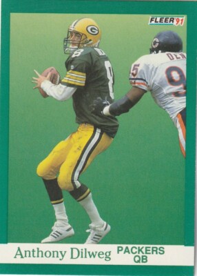 FREE SHIPPING-MINT-1991 Fleer Anthony Dilweg #251 PACKERS PLUS BONUS ...