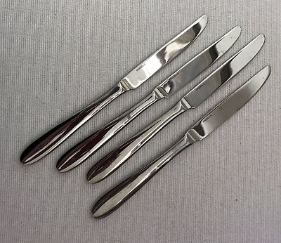 Oneida stainless Mooncrest Set 4 Dinner Knives 18/10 plain Glossy China ...