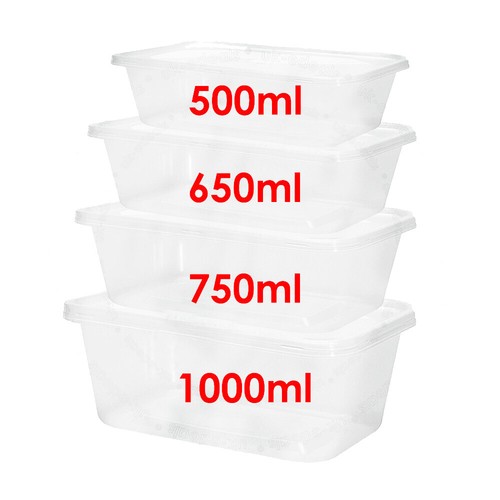 Clear Plastic Quality Containers Tubs with Lids Microwave Food Safe ...